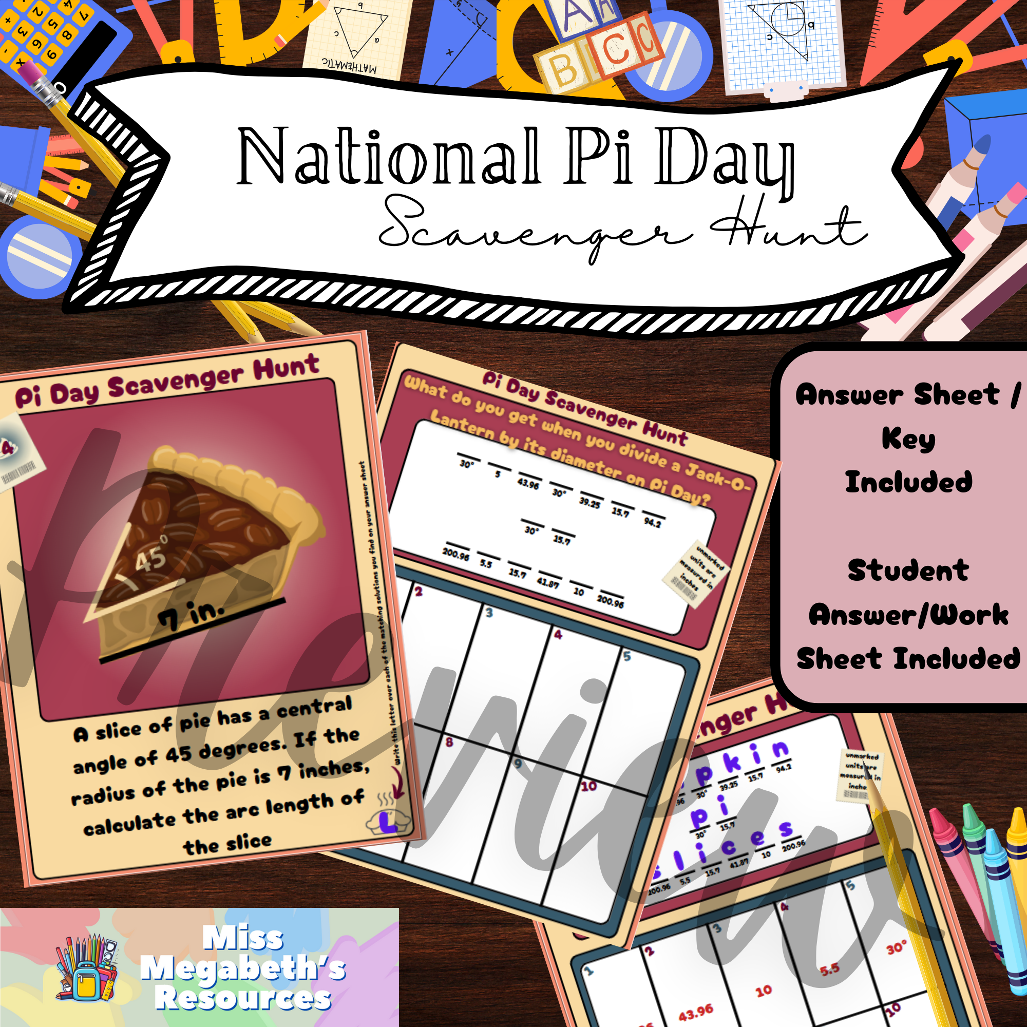 National Pi Day Scavenger Hunt - Around the Room - Middle & High School ...