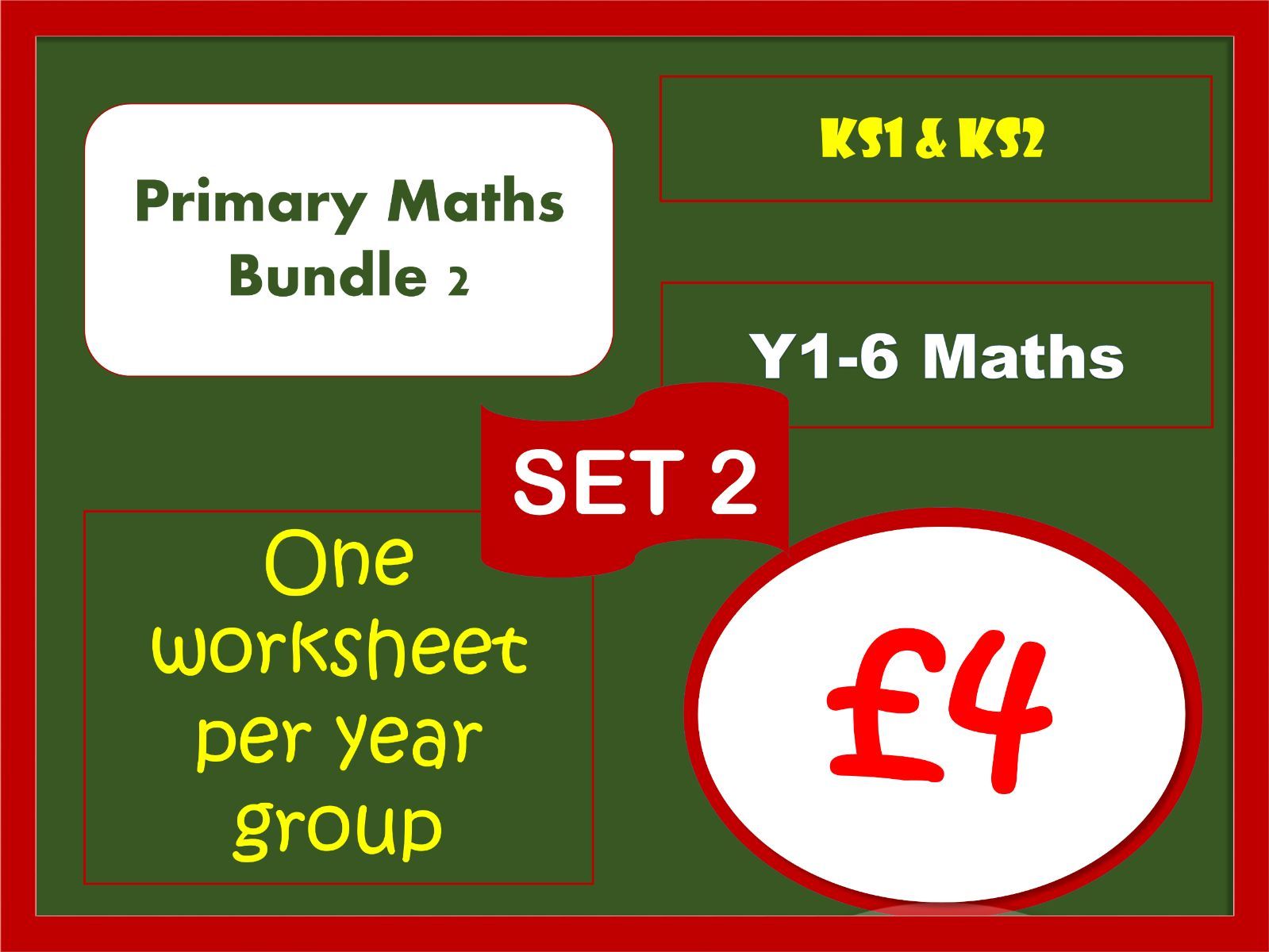 Bargain Bundle Set 2 Of Maths Worksheets For Primary Classes