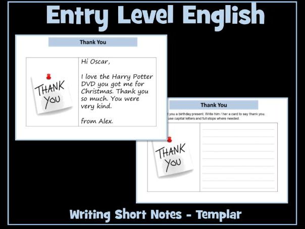 Entry Level English Writing | Teaching Resources