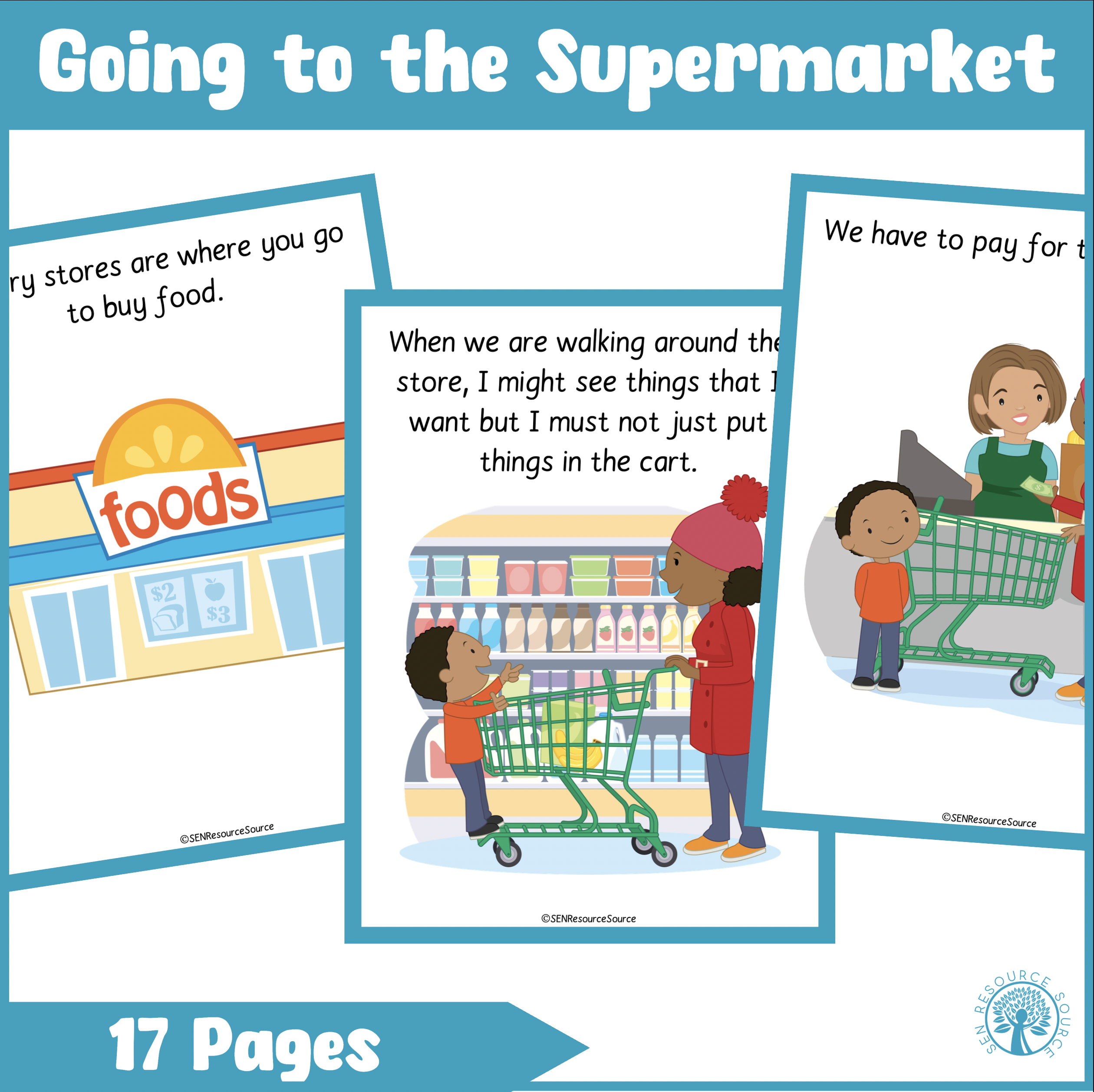 Going to the Supermarket Social Story | Teaching Resources