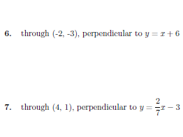 Equation of a line through a point and perpendicular to a given line ...