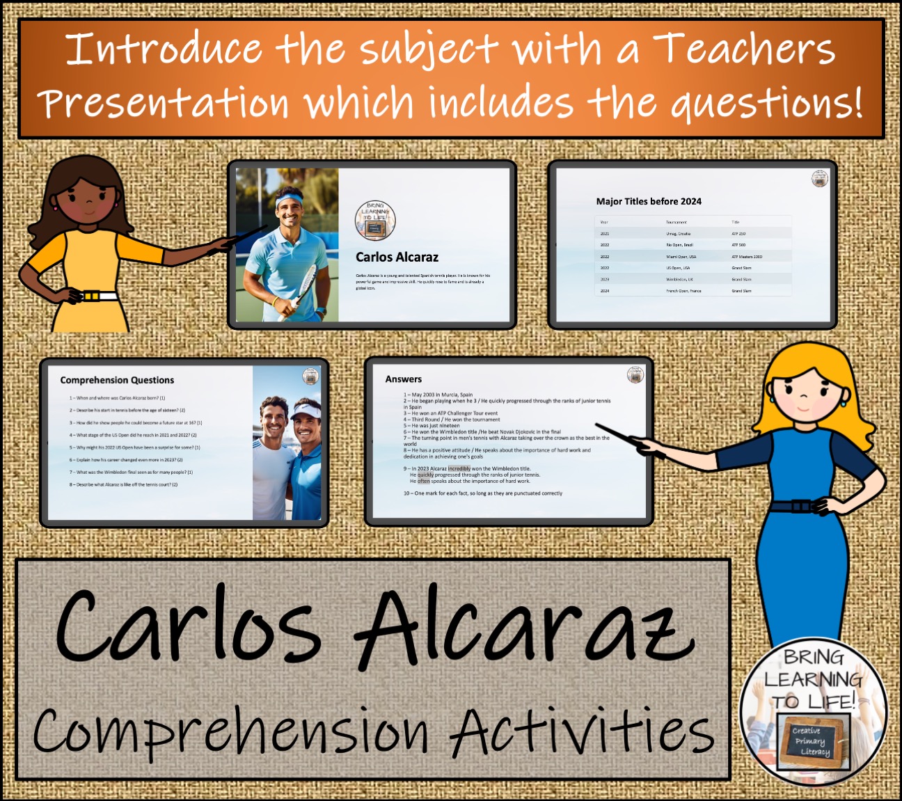 Carlos Alcaraz Reading Comprehension Activities Year 3 Or Year 4