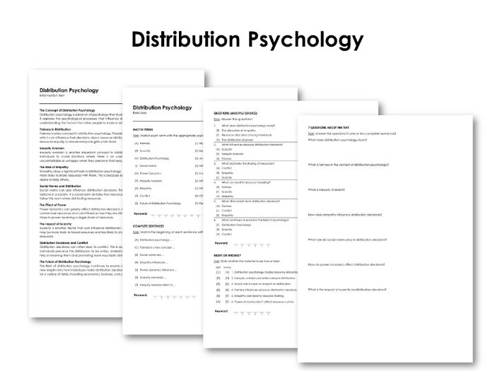 Distribution Psychology | Teaching Resources