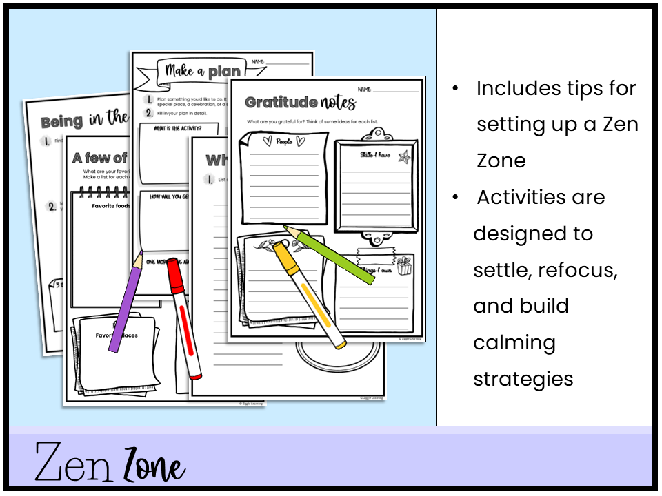 SEL Zen Zone Calm Corner Posters and Activities | Teaching Resources