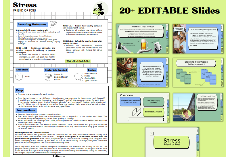 Stress Management Lesson & Game | Emotional Resilience for Teens ...