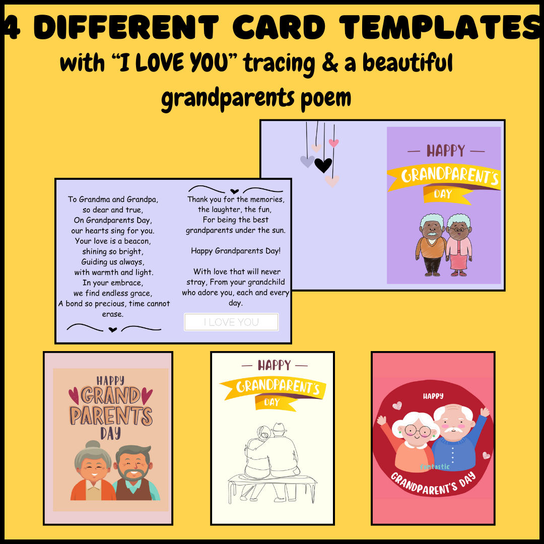 GRANDPARENTS DAY- preschool activities and card templates | Teaching ...