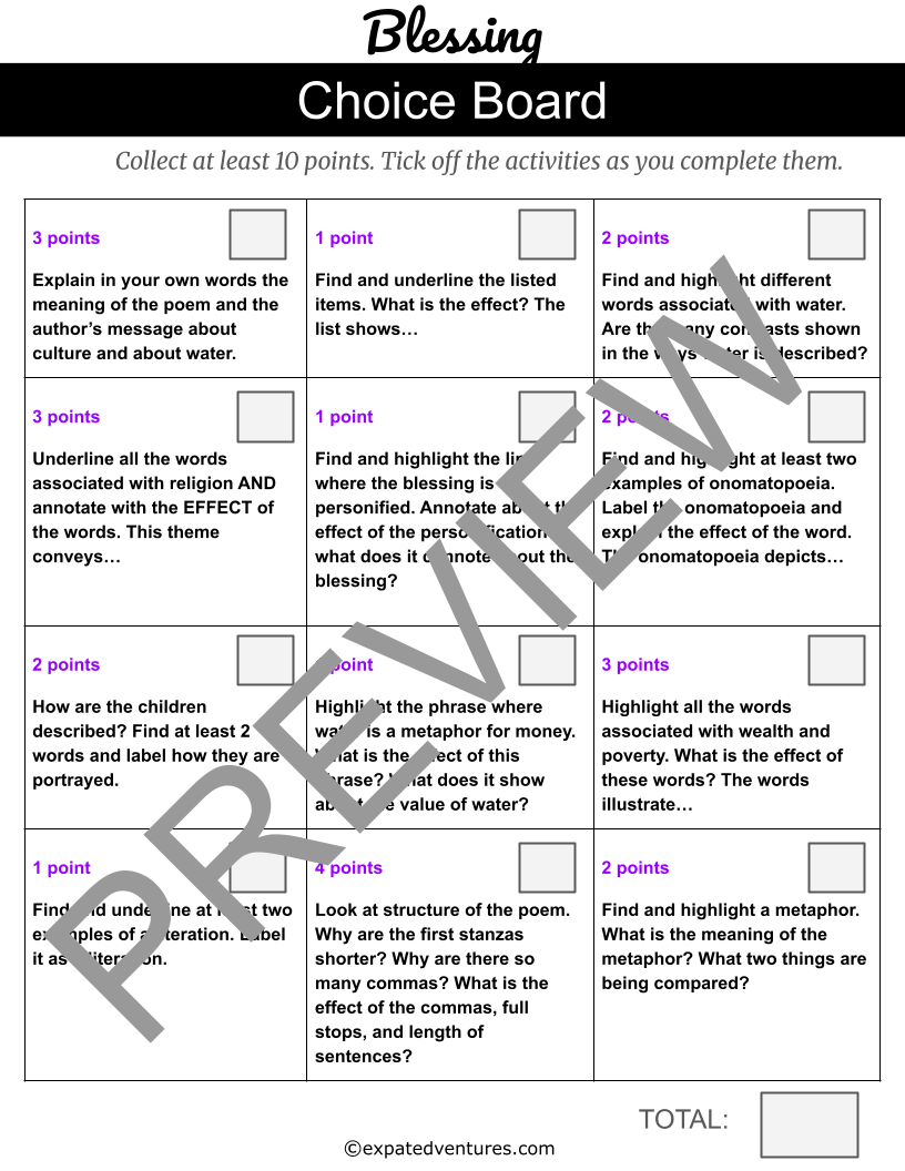 Editable Blessing Poetry Resources | Teaching Resources