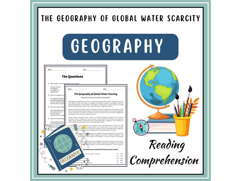 The Geography of Global Water Scarcity Reading Comprehension Passages ...