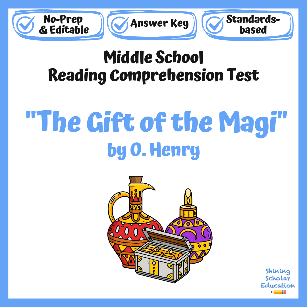 Gift of the Magi Reading Test/Quiz 6th, 7th, 8th Grade | Teaching Resources