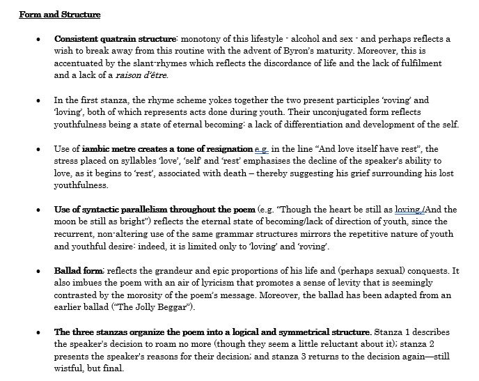 Lord (George) Byron Poetry Highly Detailed Analysis for A-Level Edexcel ...