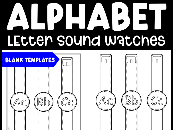 Alphabet Letter Sound Watch Templates - Upper & Lowercase Phonics ...