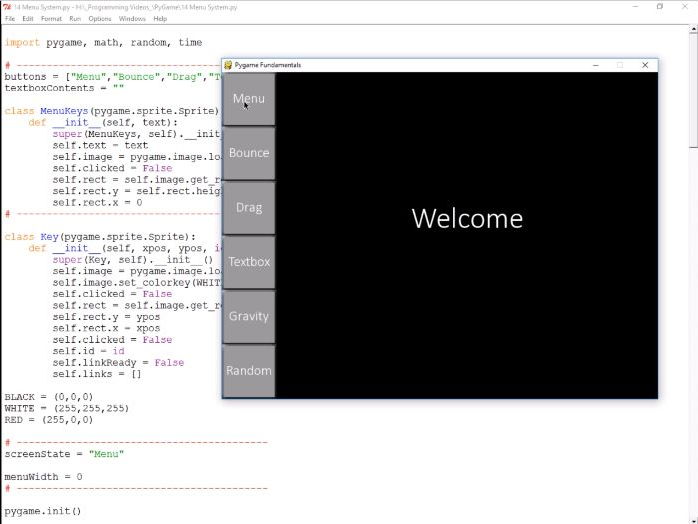 Pygame 15 Basic Menu Teaching Resources