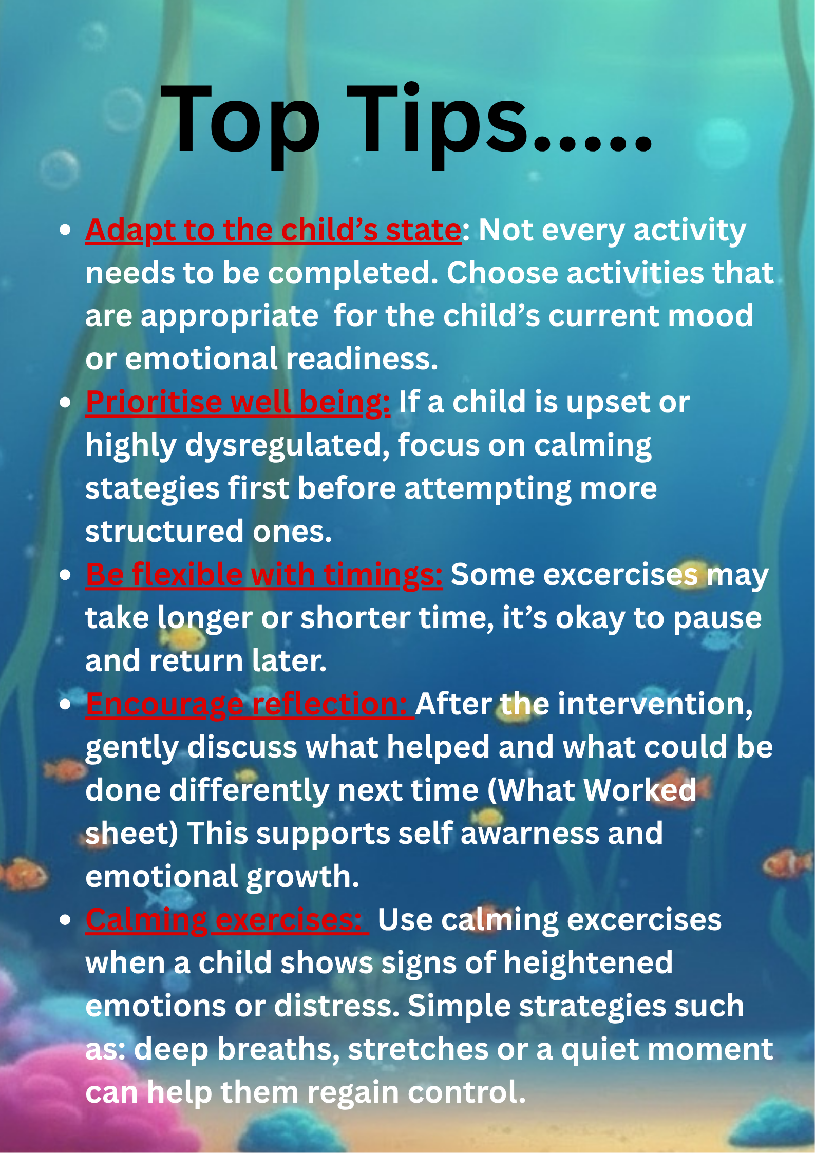 Ocean of Feelings - Emotions Regulation Intervention | Teaching Resources