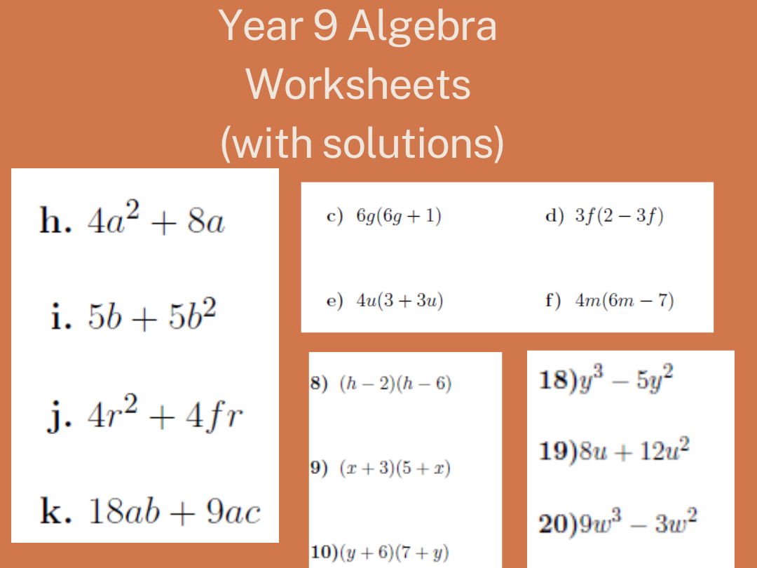 Year 9 Algebra Worksheets with Solutions Teaching Resources Year 9 Algebra Worksheets with Solutions Teaching Resources