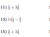 Operations between fractions and mixed numbers worksheet (with ...