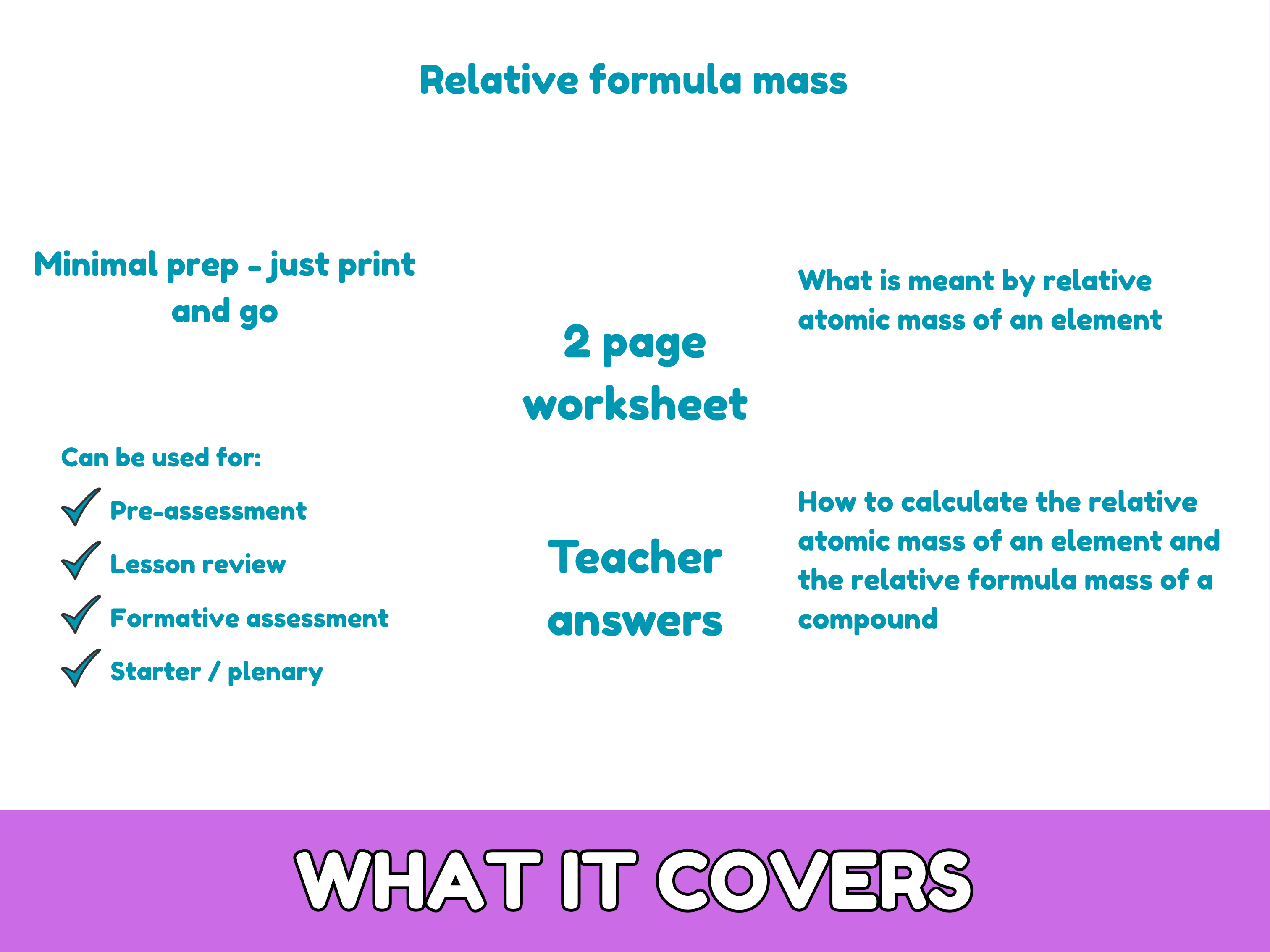 GCSE Chemistry AQA C4.1 Relative Formula Mass Worksheet | Mr ...