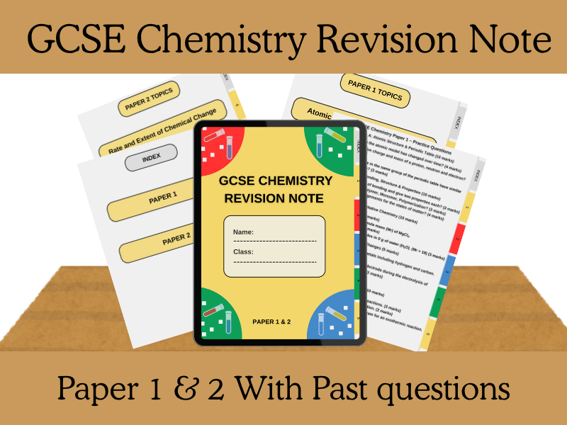 GCSE Chemistry Paper 1 & 2 Full Revision Pack + Past Exam Questions ...