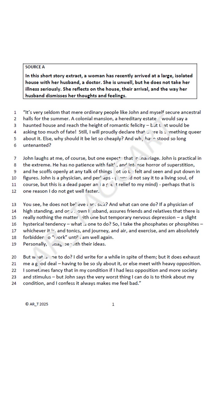 GILMAN ( 1st extract) Paper 1 | 2026 FULL MOCK | Q4 PLAN | Teaching ...