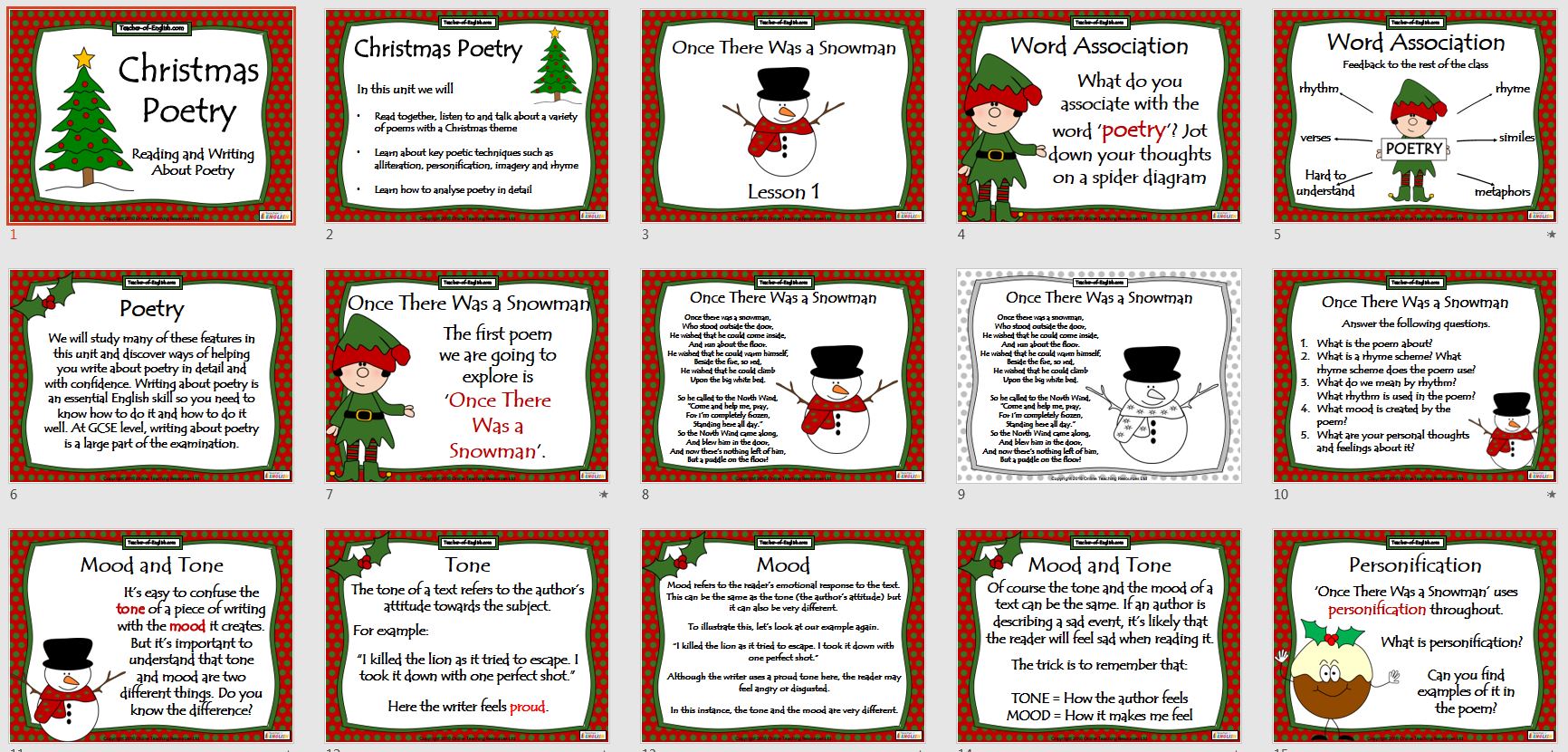 Christmas Poetry Unit of Work | Teaching Resources