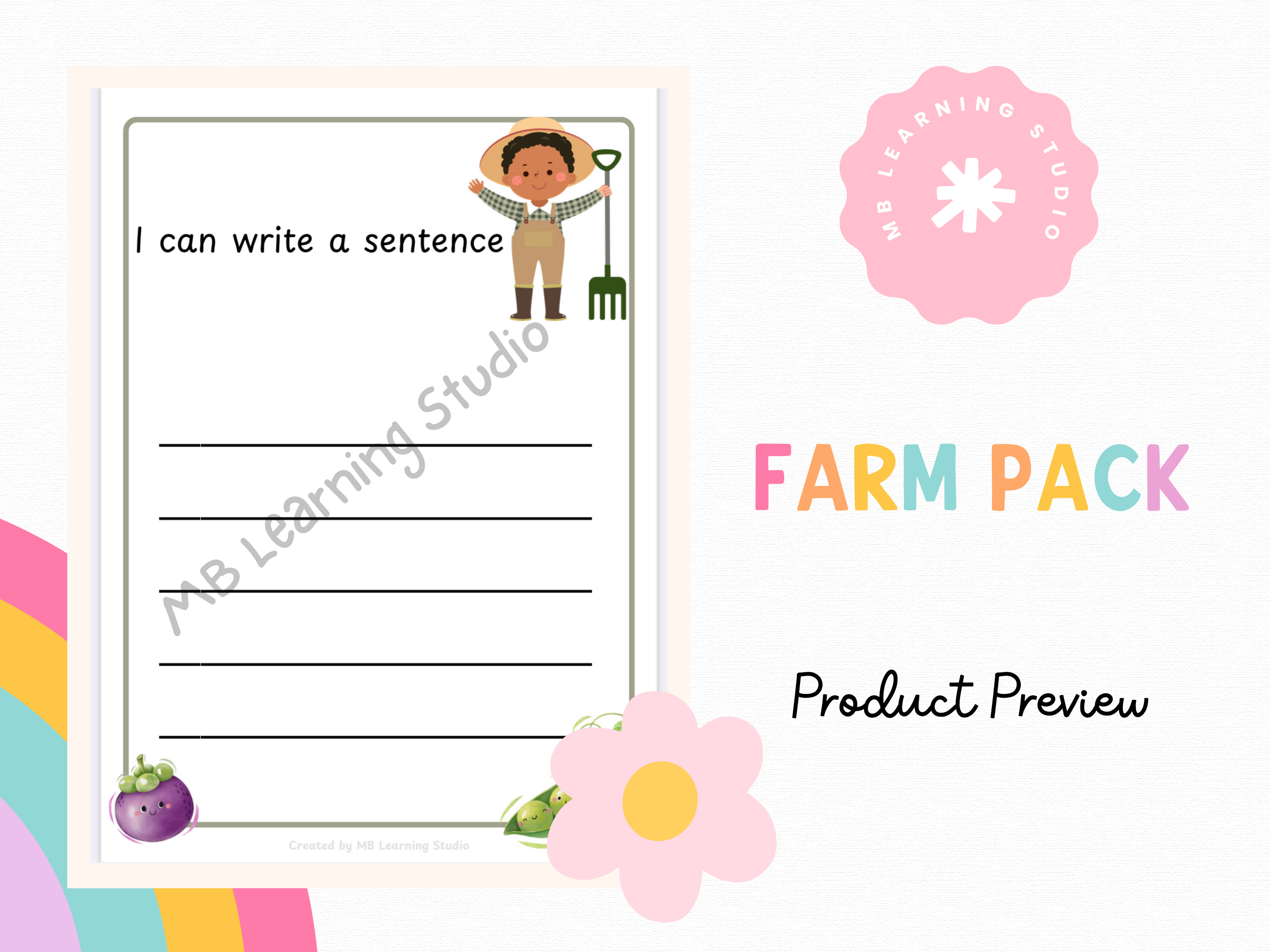 Farm Themed Writing PaperActivity for EYFS, KS1, Pre-K to 1st Grade ...