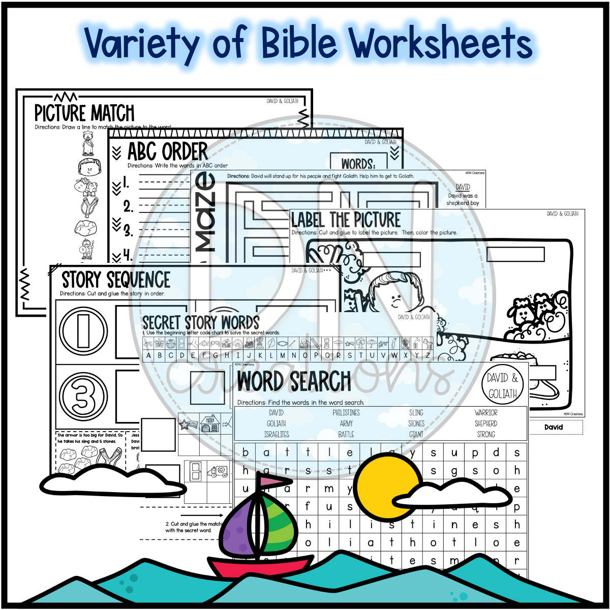 David and Goliath Bible Activities l David Bible Study l Young David ...