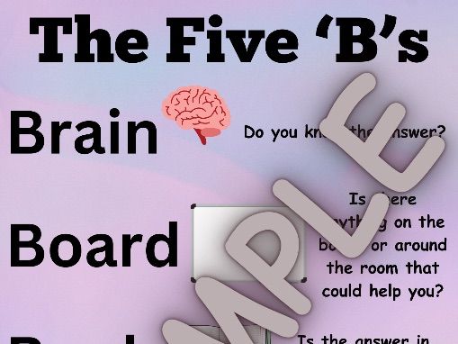 Brain, Book, Board, Buddy, Boss Poster | Teaching Resources