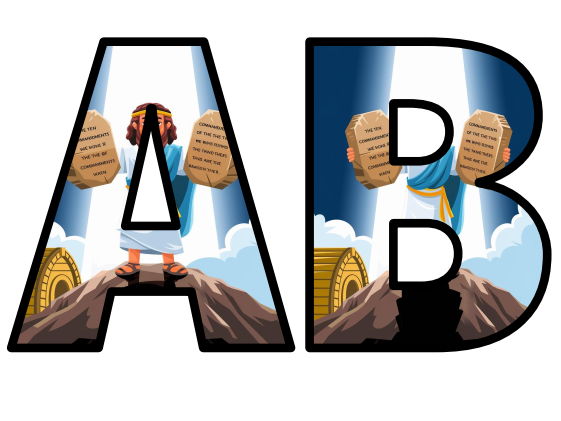 Moses Ten 10 Commandments Passover Lettering Set Display Title Letters ...