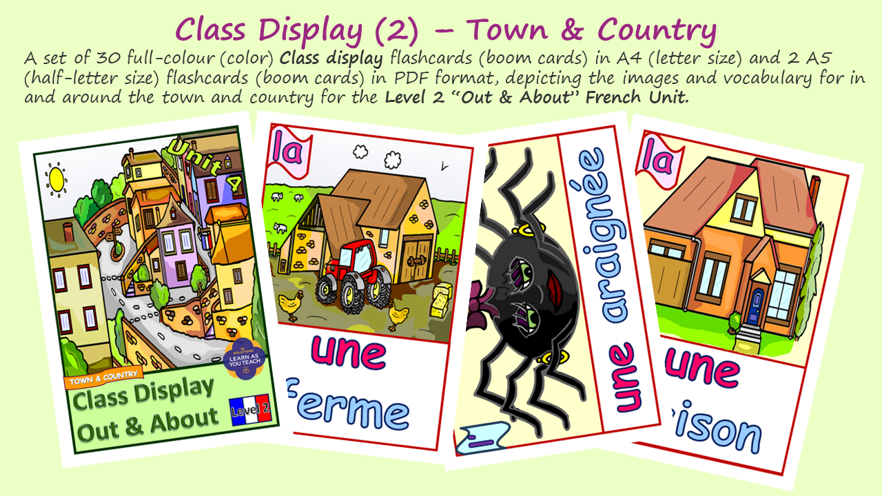 KS2 FRENCH: YEAR 4 FLASH/BOOM CARDS - OUT & ABOUT | Teaching Resources