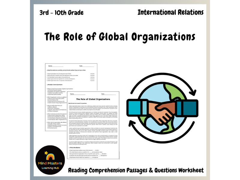 The Role of Global Organizations Reading Comprehension Passages ...
