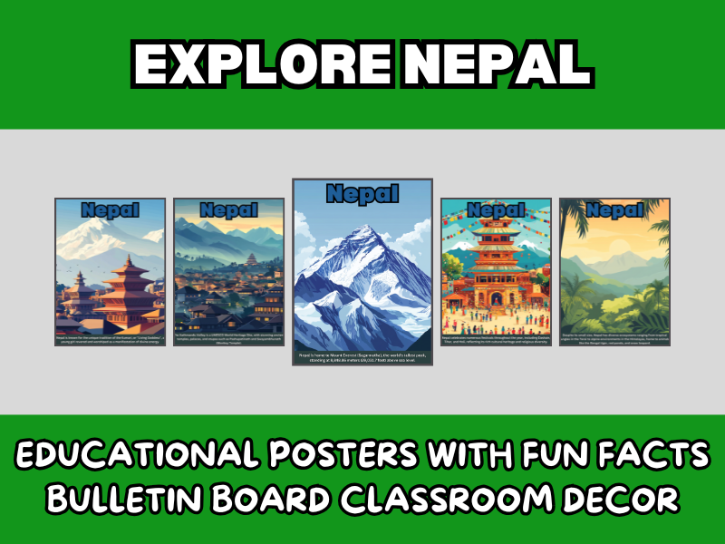 Explore Nepal Asia – Educational Posters with Fun Facts | Bulletin ...