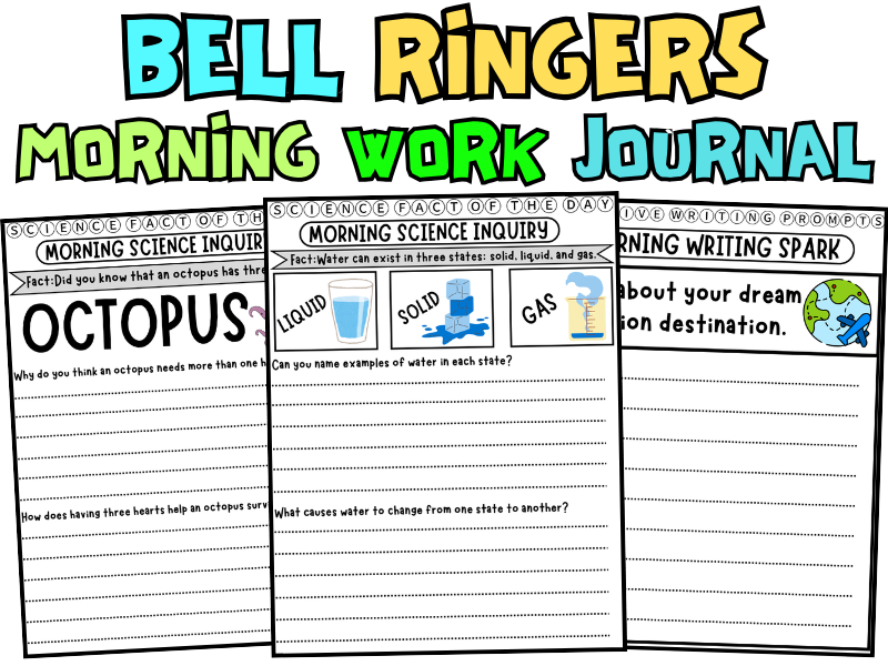 Morning Work Bell Ringers Journal | Daily Math, Reading, Writing & SEL ...