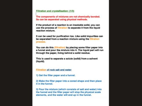Filtration and Crystallisation - Chemistry Study Notes - AQA | Edexcel ...