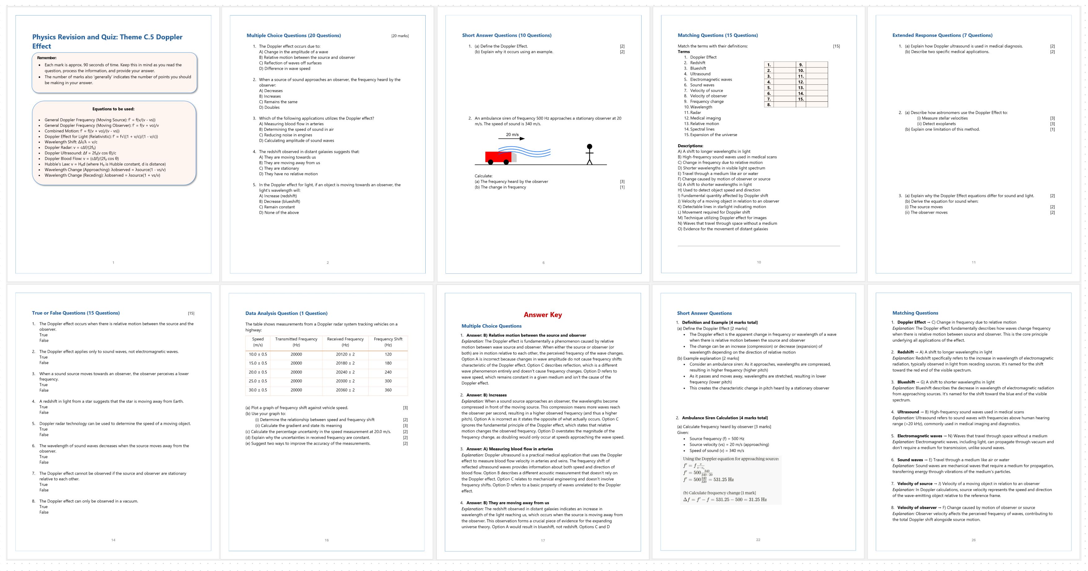 IB DP Physics: C.5 Doppler Effect – Quiz & Revision Worksheets (2026 ...