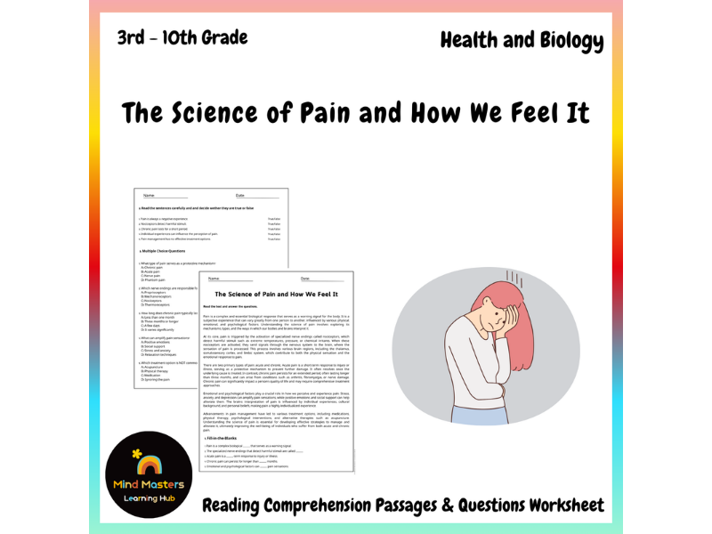 The Science of Pain and How We Feel It Reading Comprehension Passages ...