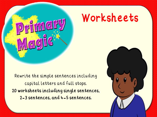 Punctuation Practice Worksheets - Capital Letters and Full Stops ...