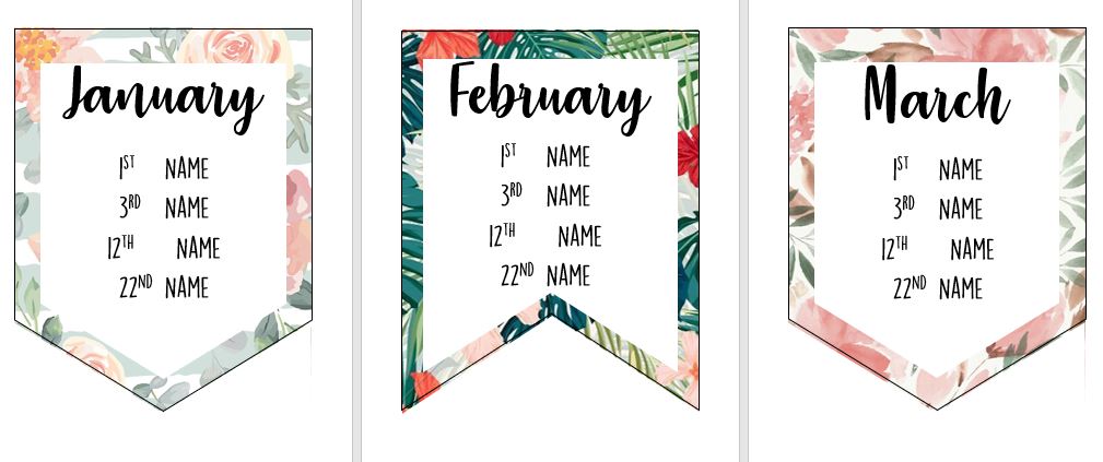 Editable Floral Birthday Bunting | Teaching Resources