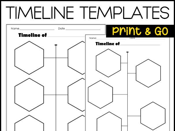 Blank Timeline Templates - Printable Graphic Organizers for Any Subject ...
