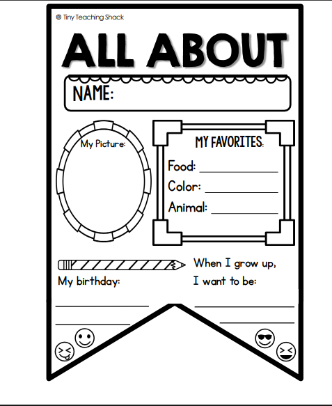 Back to School All About Me Flag Bunting (US, UK, Spanish version ...