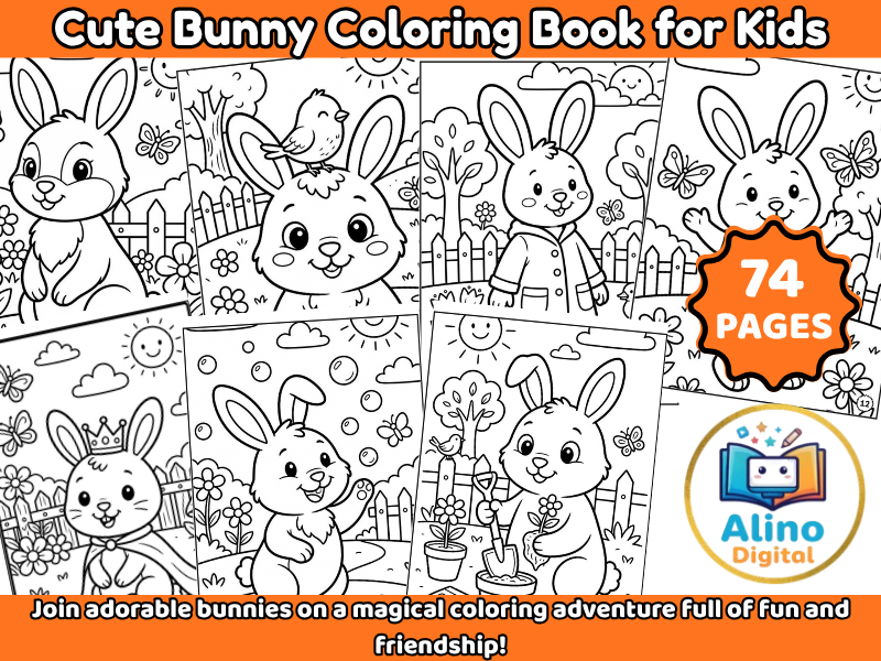 Cute Bunny Coloring Book for Kids | Teaching Resources