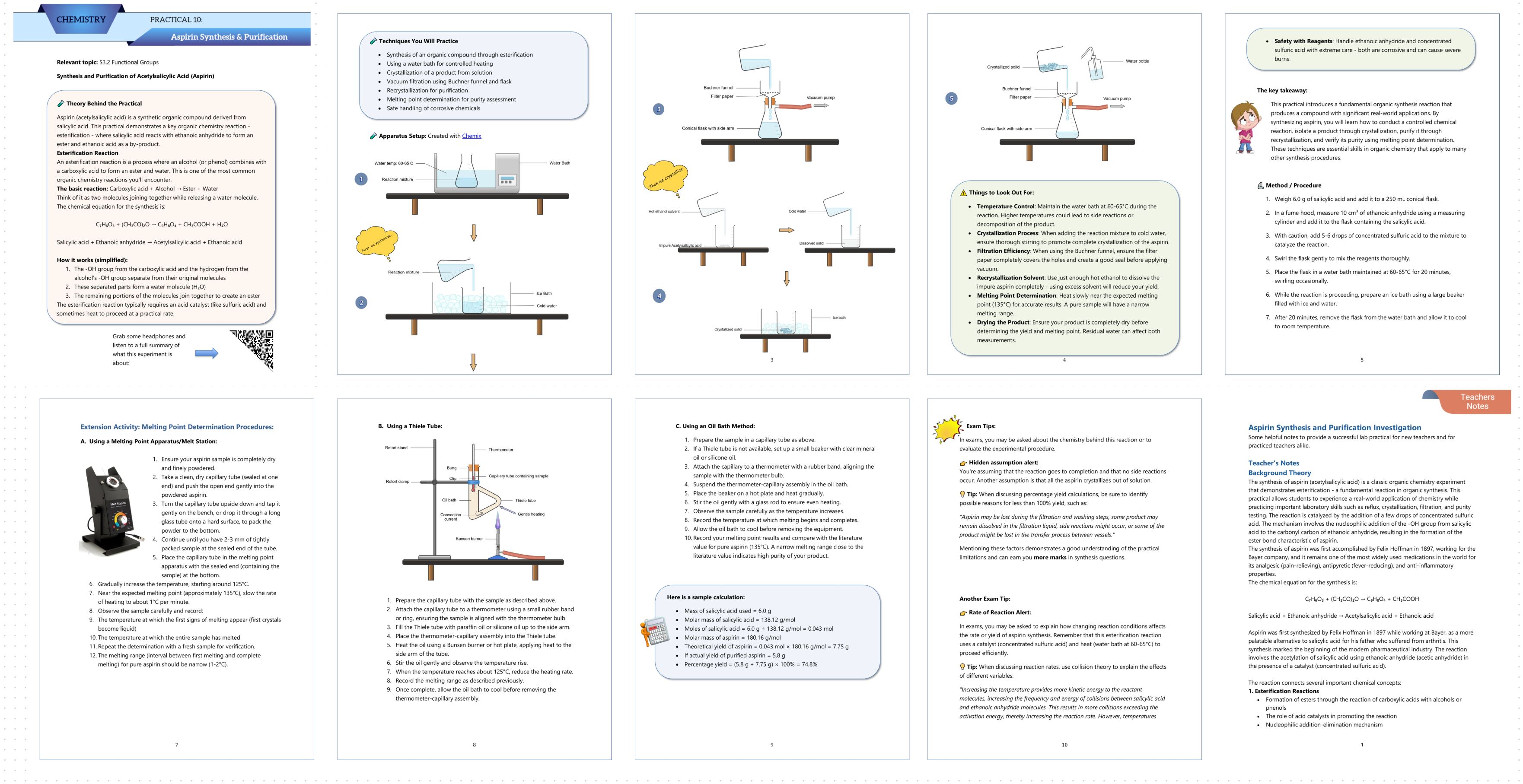 IB DP Chemistry Aspirin Synthesis and Purity Pre-Lab Notes 2026 ...