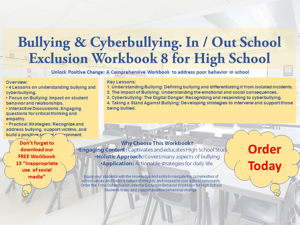 In / Out School Suspension Workbook 8. Bullying & Cyber Bullying ...