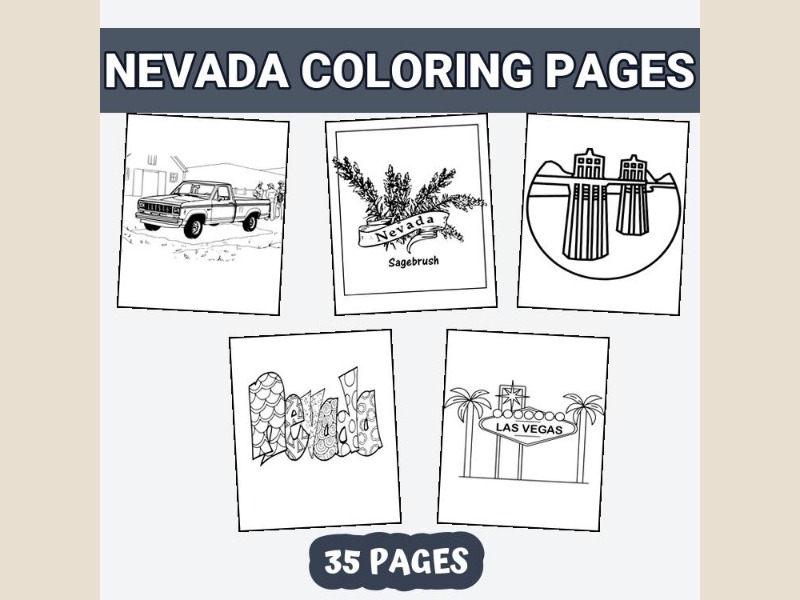 Explore Nevada Coloring Pages: Fun Printable Designs of the Silver ...