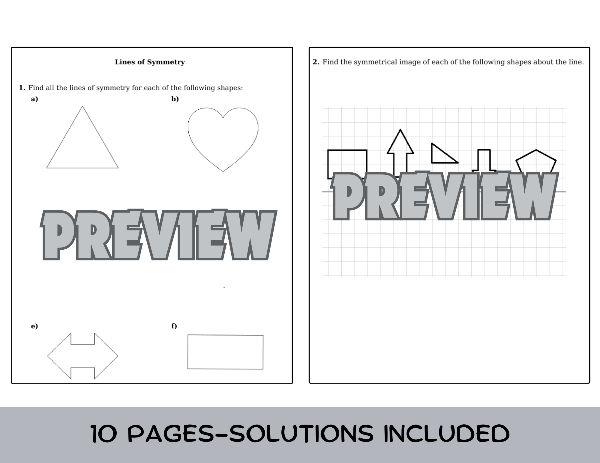 Lines of Symmetry Worksheet (with solutions) | Teaching Resources