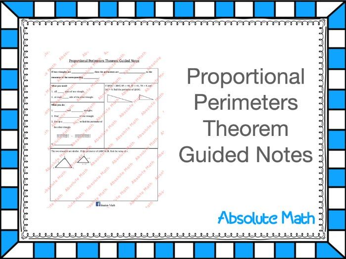 Proportional Perimeters Theorem Guided Notes | Teaching Resources