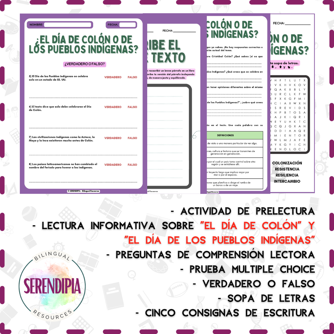 Columbus Day or Indigenous Peoples' Day SPANISH Reading | Cristóbal ...