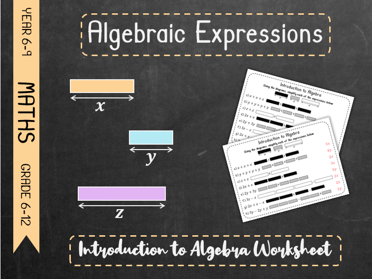 Algebraic Expressions Introduction To Algebra Worksheet Teaching 