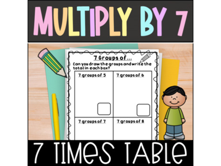 Multiplication Multiply By 7 Arrays Equal Groups Word Problems 