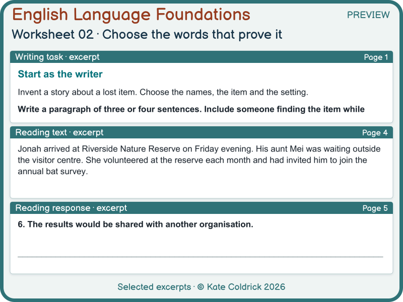 Using Evidence and Quotes Worksheet KS3 GCSE English Language 02 ...