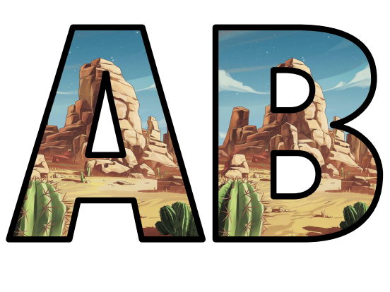 Deserts Geography Land Lettering Set Display Title Letters Numbers ...