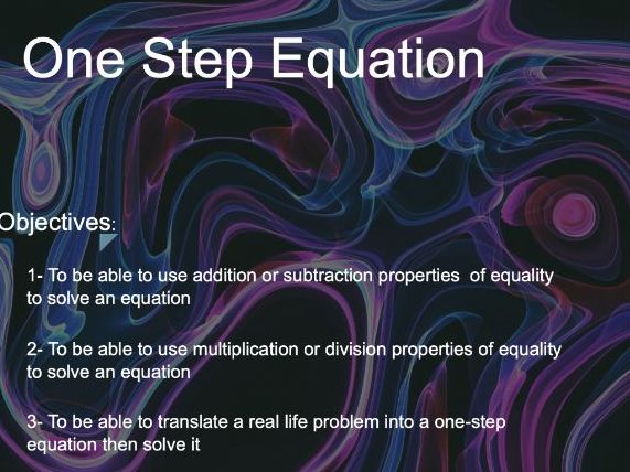 One Step Equation Teaching Resources